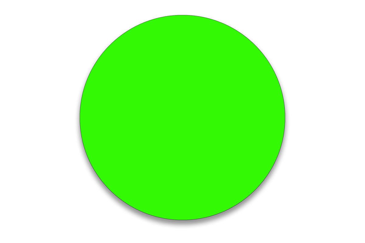 Fluorescent Green Dot Stickers - 1" Round